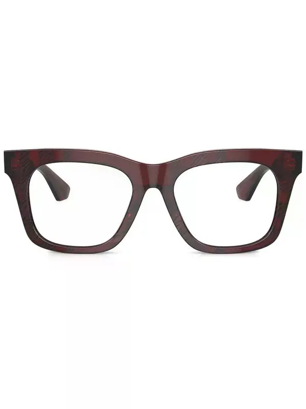 Burberry Checked Eyeglasses - Red