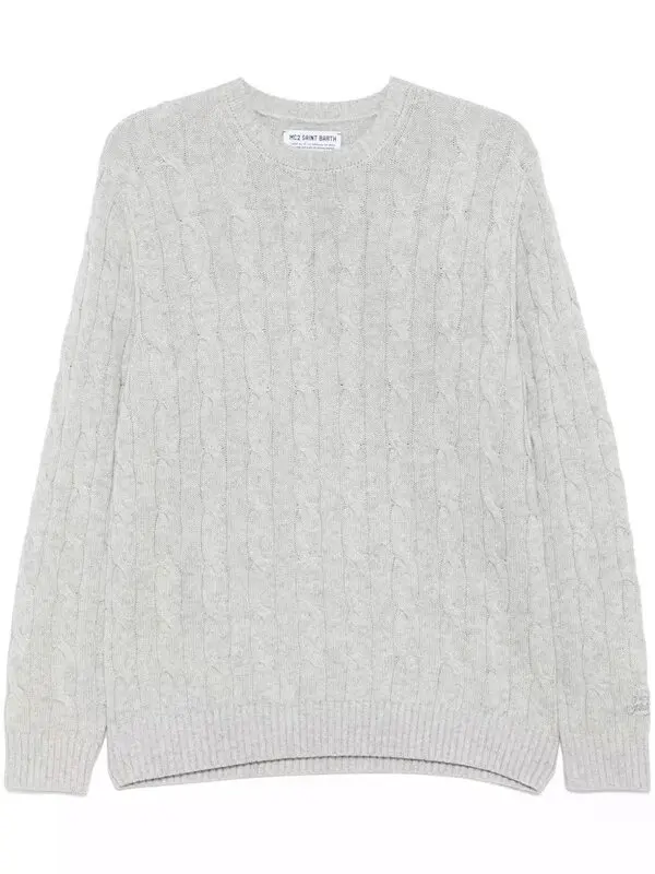 MC2 SAINT BARTH Regent Cable Knit Sweater - Grey