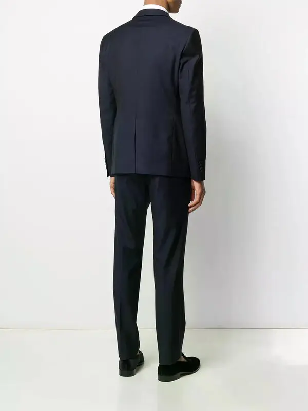 Tagliatore Satin Panel Suit Set - Blue