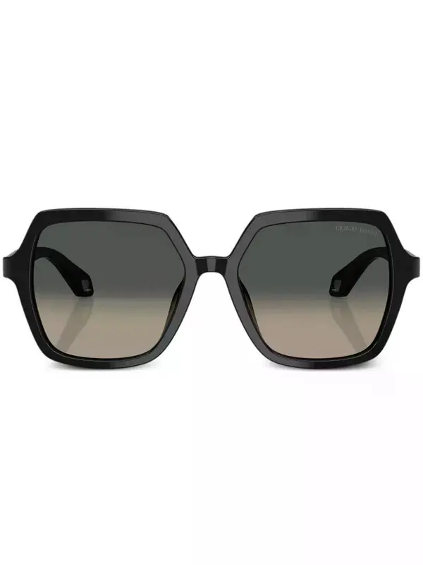 Giorgio Armani Logo-print Oversized Sunglasses - Black