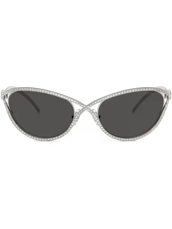 SWAROVSKI Crystal-embellished Cat-eye Sunglasses - Silver