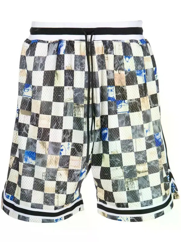 John Elliott Square-print Shorts