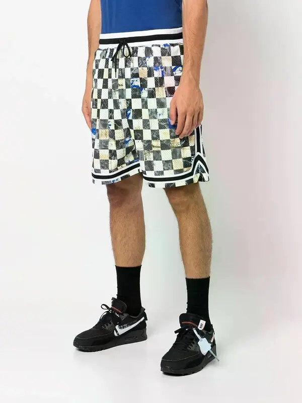 John Elliott Square-print Shorts