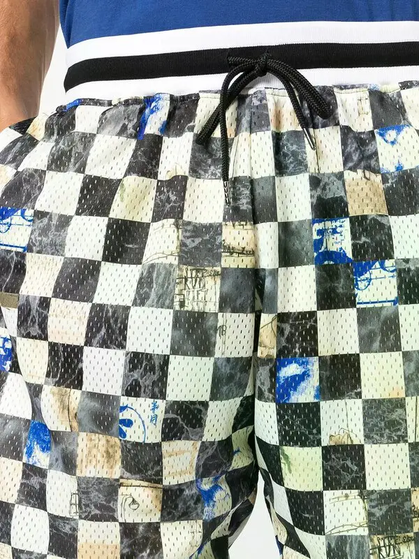 John Elliott Square-print Shorts