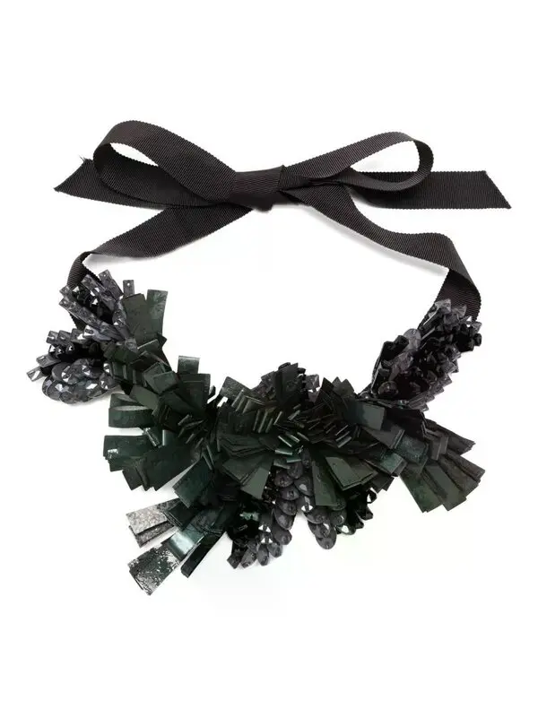 Biyan Bow Fringe-detailing Necklace - Black