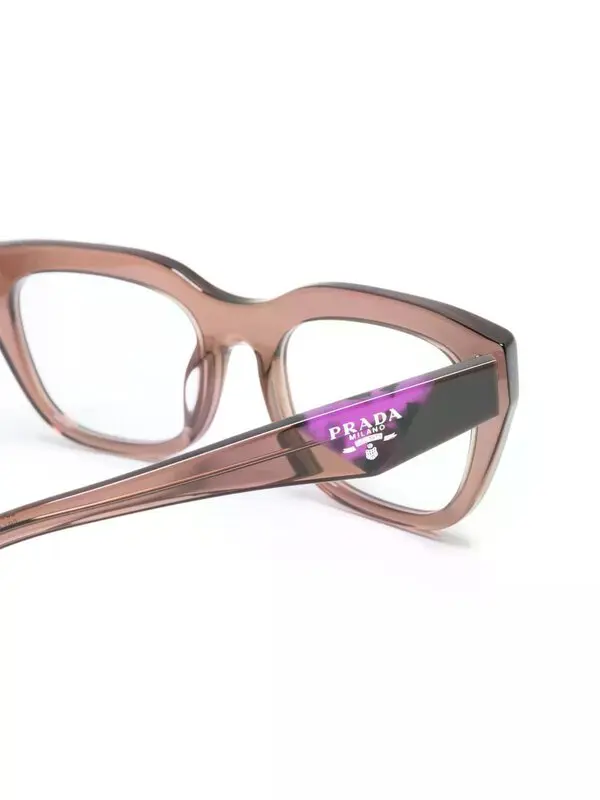 Prada Logo-engraved Rectangle-frame Glasses