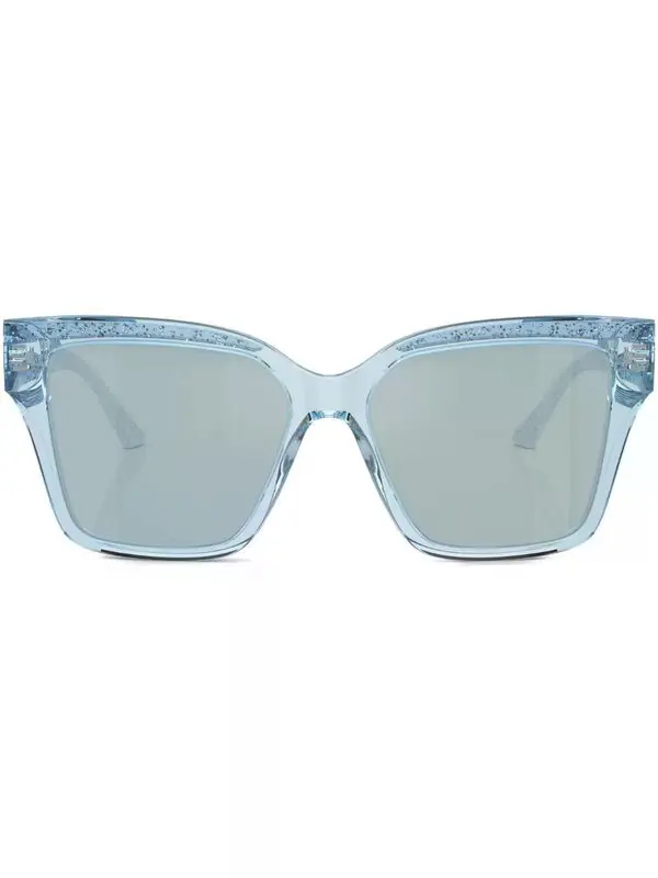 JIMMY CHOO Giava Glitter Square Frame Sunglasses