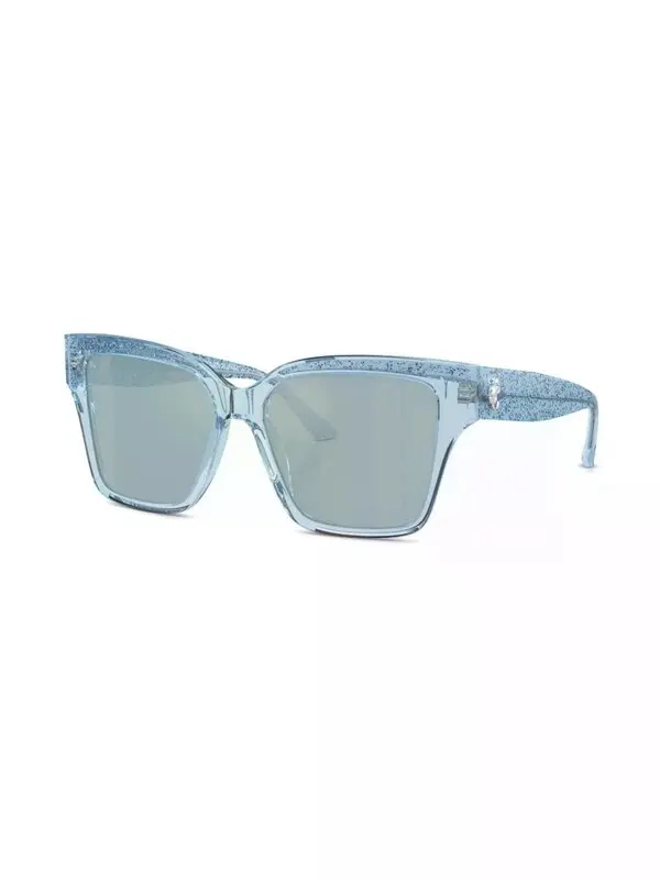 JIMMY CHOO Giava Glitter Square Frame Sunglasses