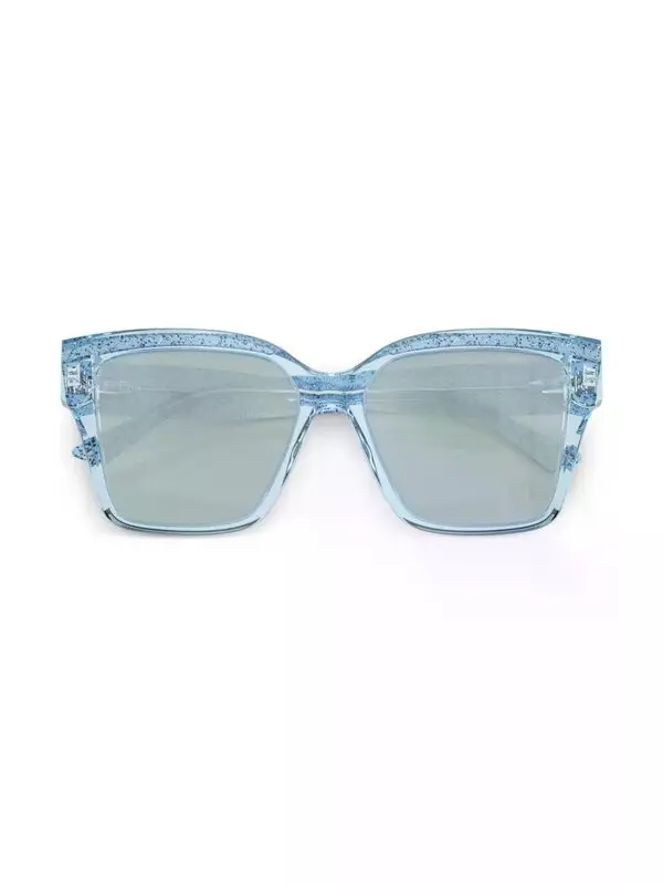 JIMMY CHOO Giava Glitter Square Frame Sunglasses