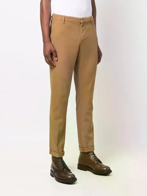 DONDUP Cropped Tapered Chino Trousers - Brown