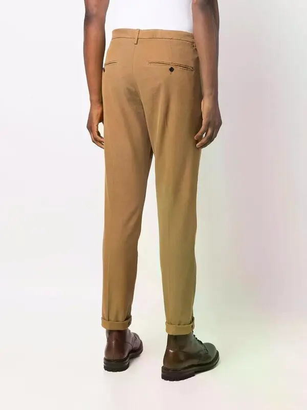 DONDUP Cropped Tapered Chino Trousers - Brown