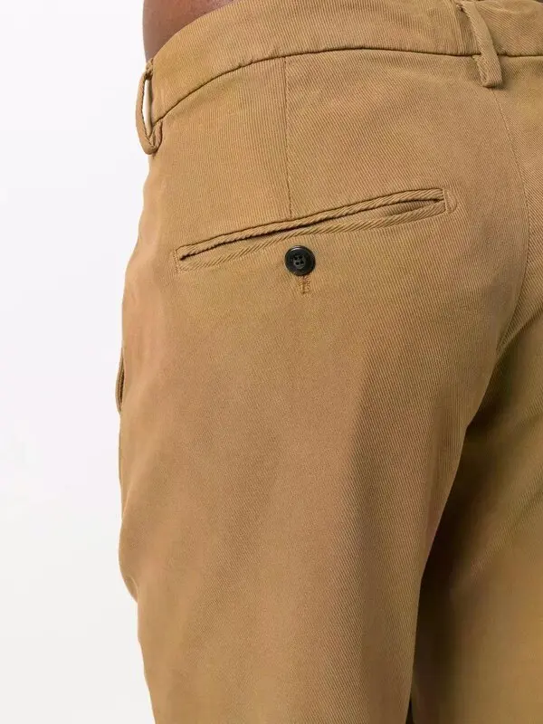 DONDUP Cropped Tapered Chino Trousers - Brown