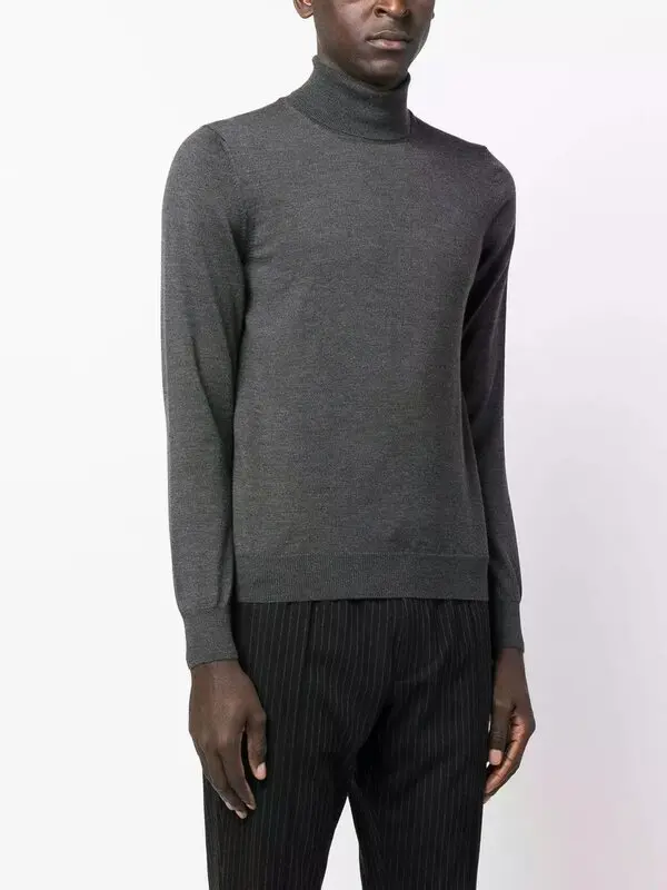 Tagliatore Roll Neck Virgin Wool Jumper - Grey
