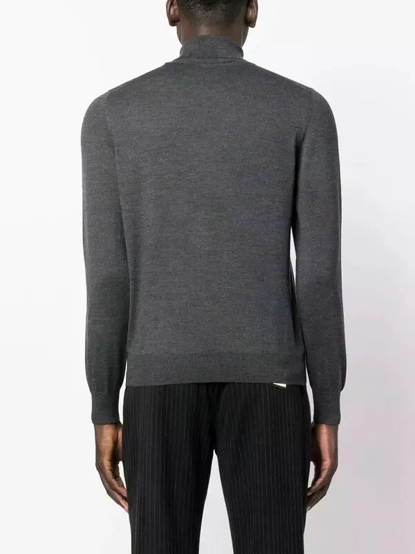 Tagliatore Roll Neck Virgin Wool Jumper - Grey