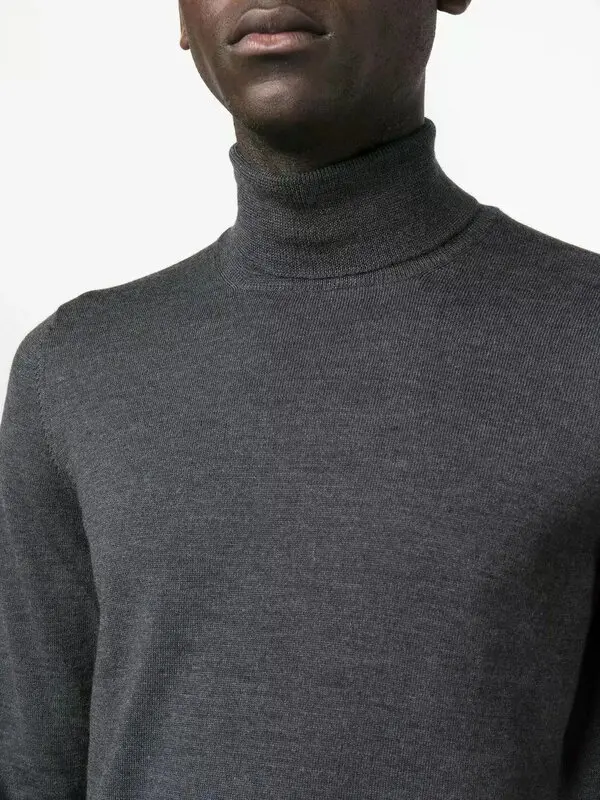 Tagliatore Roll Neck Virgin Wool Jumper - Grey