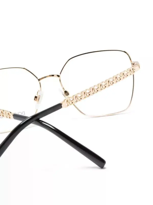 Dolce & Gabbana Monogram Plaque Square Frame Glasses