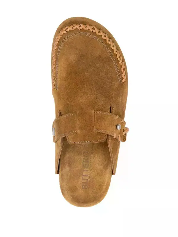 BUTTERO® Decorative-stitching Suede Slippers