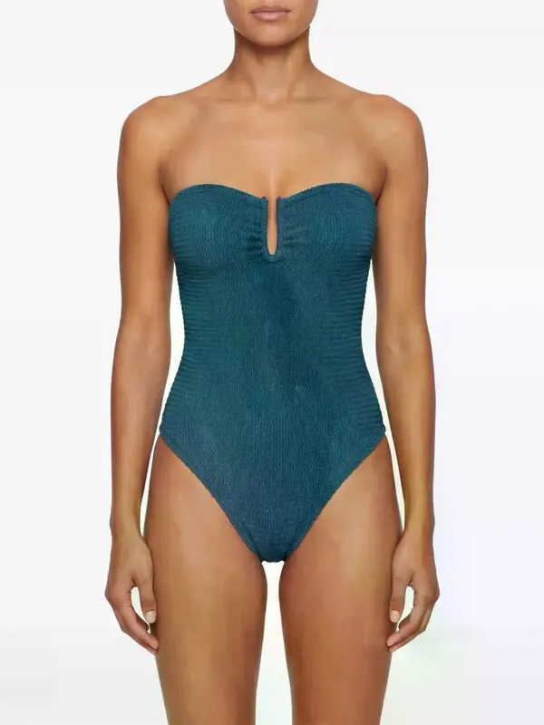 PARAMIDONNA Frida Textured One-piece - Blue