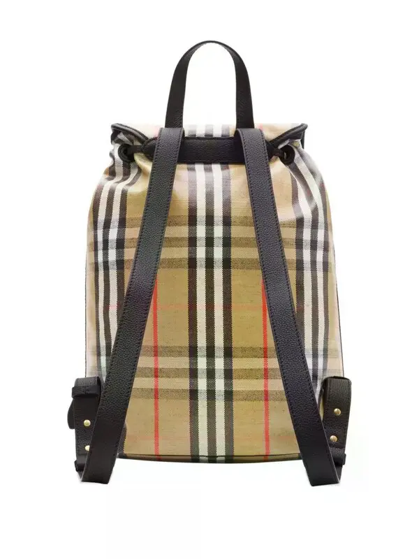 Burberry Checked Leather-trim Backpack
