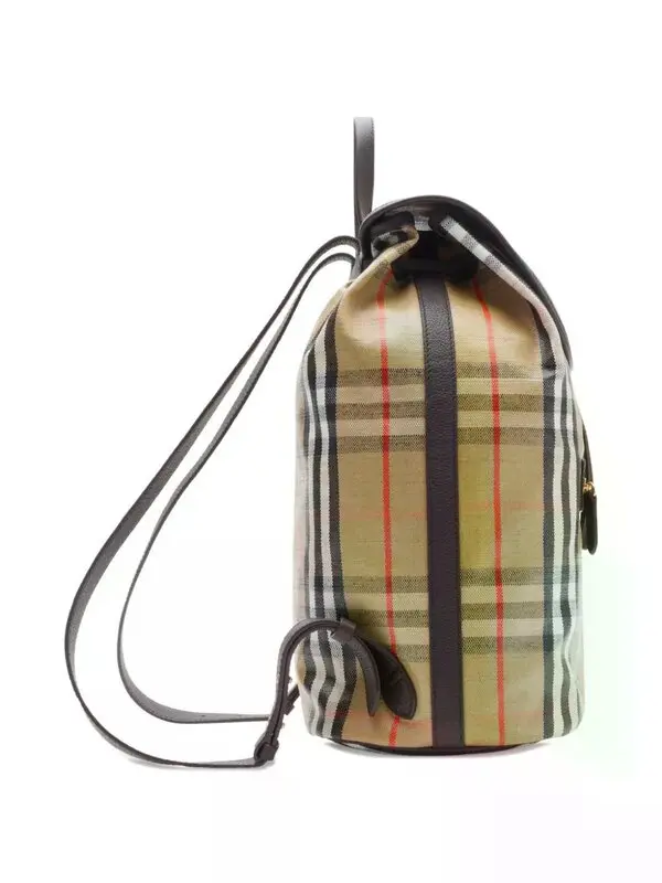 Burberry Checked Leather-trim Backpack