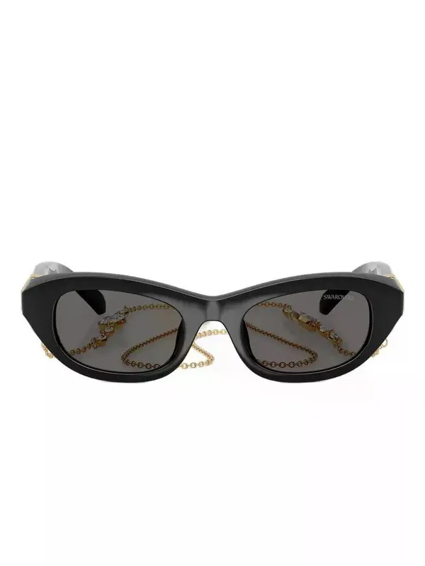 SWAROVSKI Crystal Embellished Sunglasses - Black