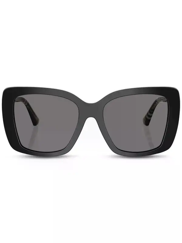 Burberry Vintage Check Square Frame Sunglasses - Black