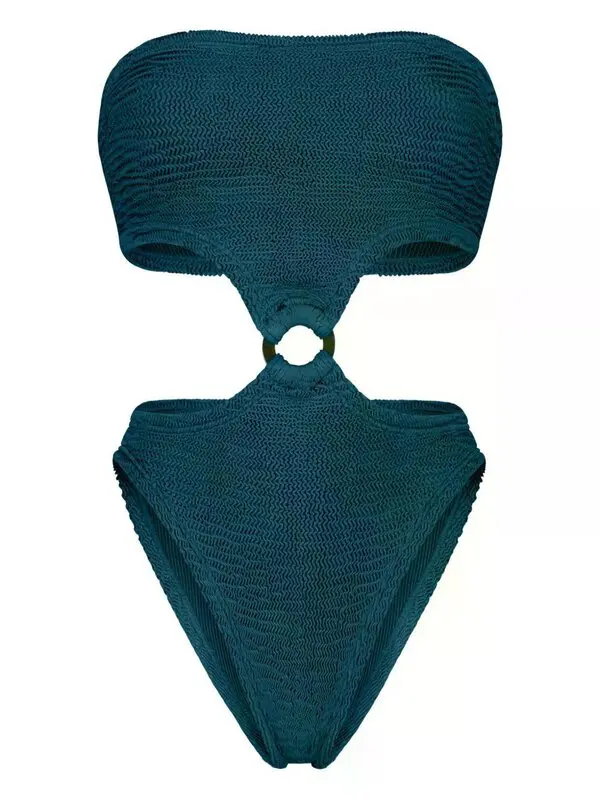 PARAMIDONNA Textured Ring Swimsuit - Blue
