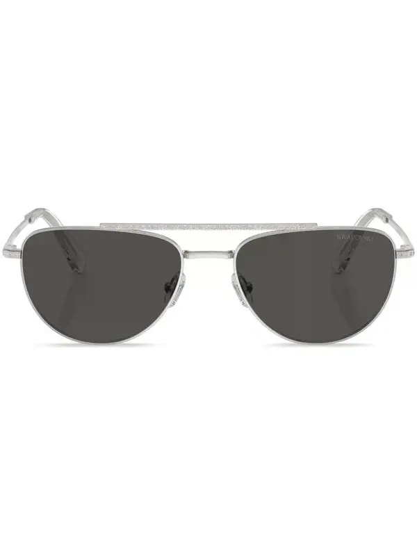 SWAROVSKI Crystal-embellished Pilot Sunglasses - Silver