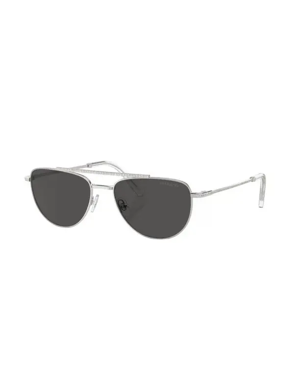 SWAROVSKI Crystal-embellished Pilot Sunglasses - Silver