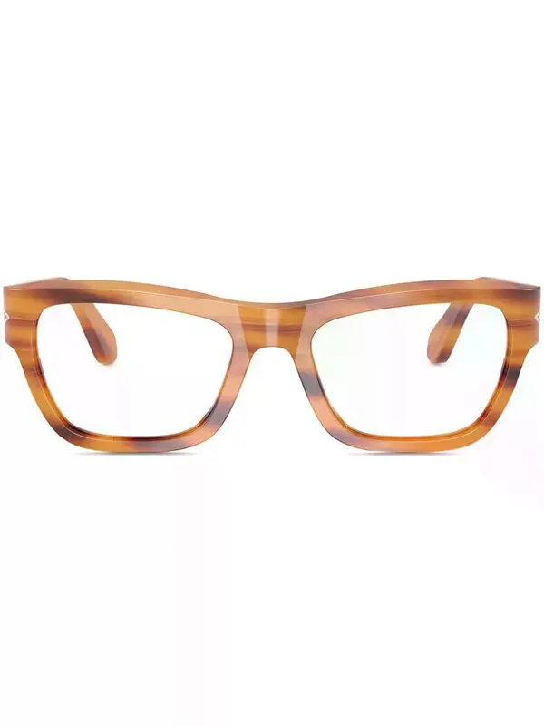 Persol Striped Square Glasses - Brown