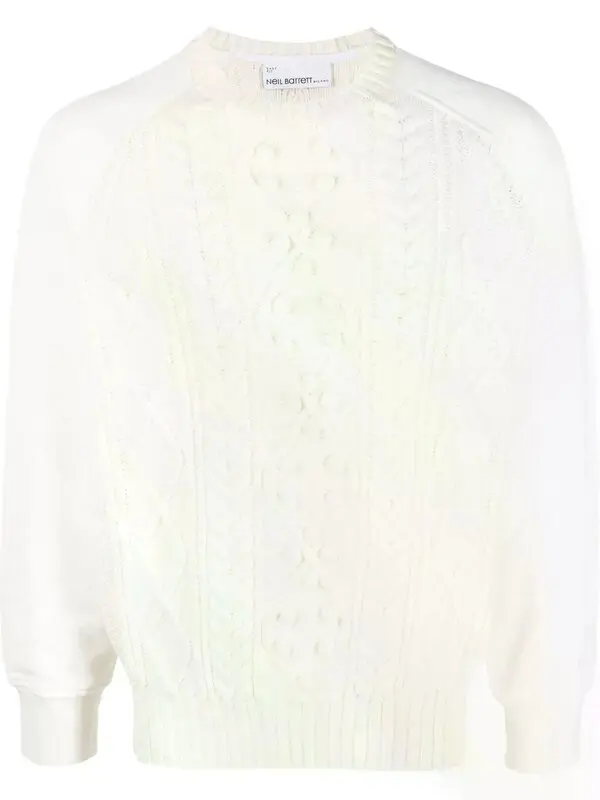 Neil Barrett Crew-neck Hybrid Jumper - Neutrals