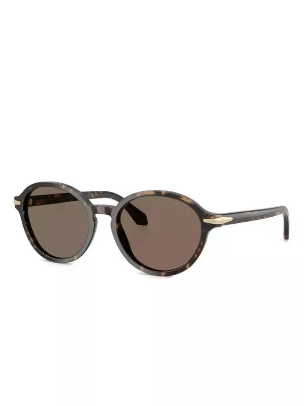 Giorgio Armani Round Frame Tortoiseshell-effect Sunglasses