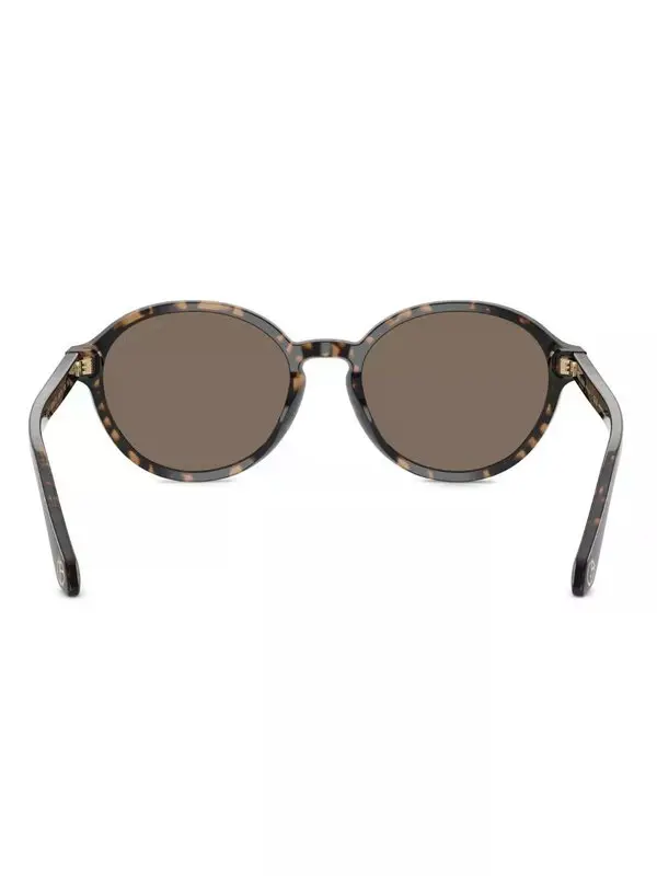 Giorgio Armani Round Frame Tortoiseshell-effect Sunglasses