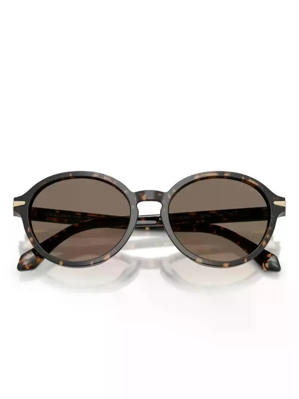 Giorgio Armani Round Frame Tortoiseshell-effect Sunglasses