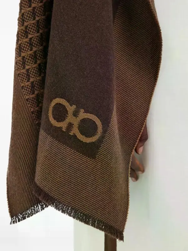 FERRAGAMO Jacquard Wool Cape