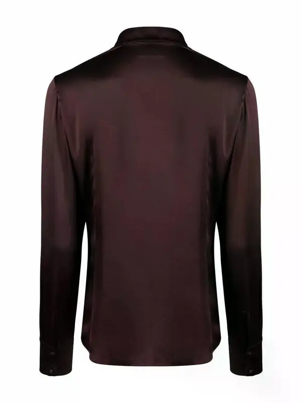 Carine Gilson Long-sleeve Silk Pyjama Top