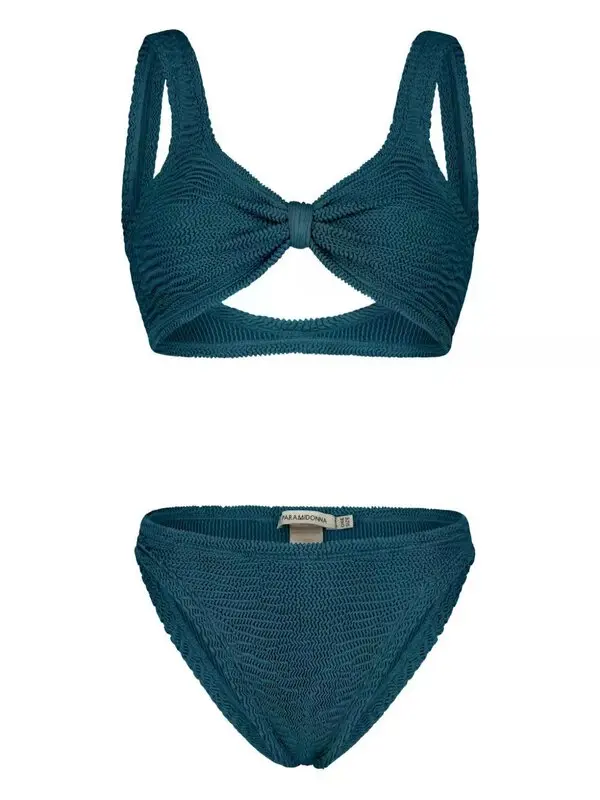 PARAMIDONNA Knot Detail Two-piece Swimsuit - Blue