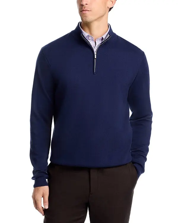 Peter Millar Quarter Zip Sweater - Navy