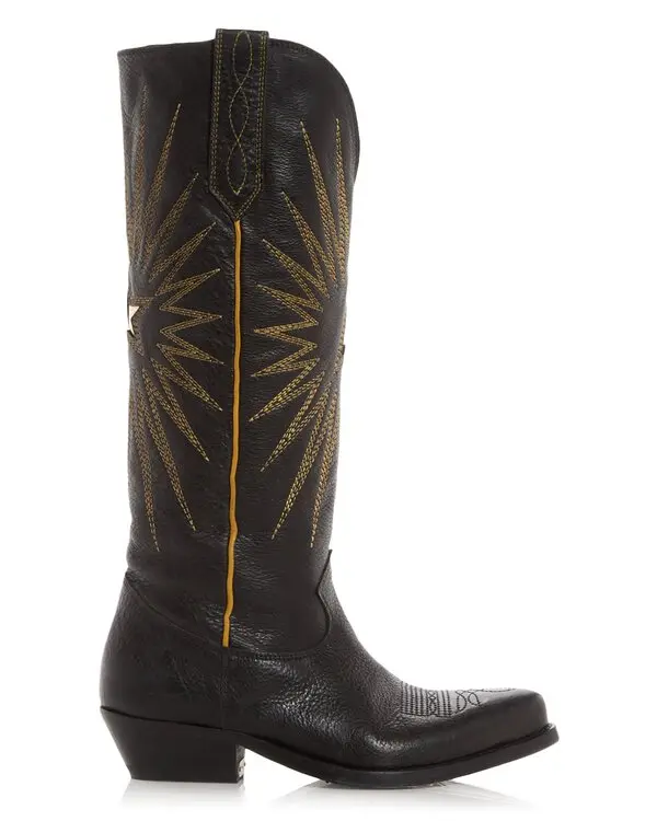 GOLDEN GOOSE Wish Star Western Boots - Black