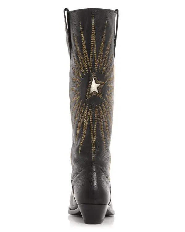 GOLDEN GOOSE Wish Star Western Boots - Black