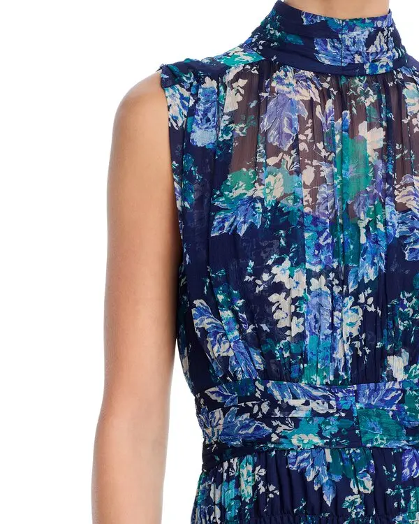 Derek Lam 10 Crosby Junia Floral Tapestry High Neck Dress