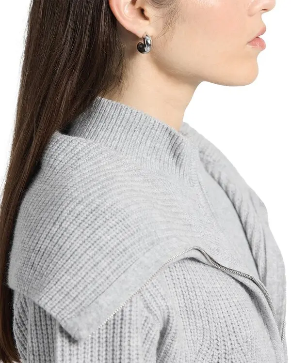Derek Lam 10 Crosby Jayne Wool Zip Front Layered Sweater - Grey