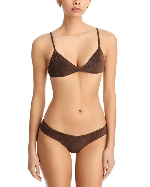 Lisa Marie Fernandez Giovanna Bikini Set - Chocolate Terry Cloth