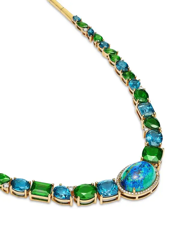 Bloomingdale'S 14k Yellow Multi Gemstone And Diamond Necklace