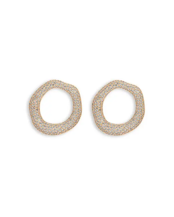 Ettika Pave Open Circle Drop Earrings