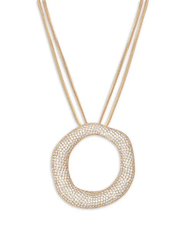 Ettika Pave Open Circle Pendant Necklace