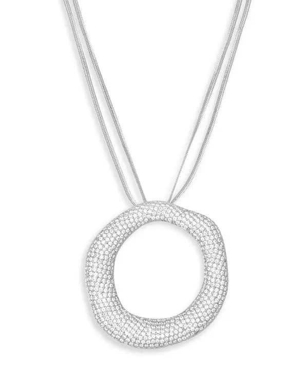 Ettika Pave Open Circle Pendant Necklace