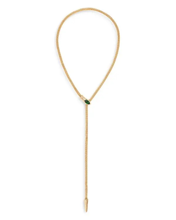 Ettika Serpentina Cubic Zirconia Adjustable Lariat Necklace - Green