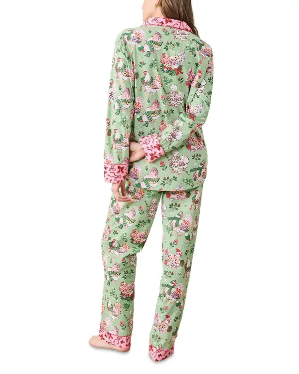 PRINTFRESH Print Fresh Holiday Hens Long Pajama Set