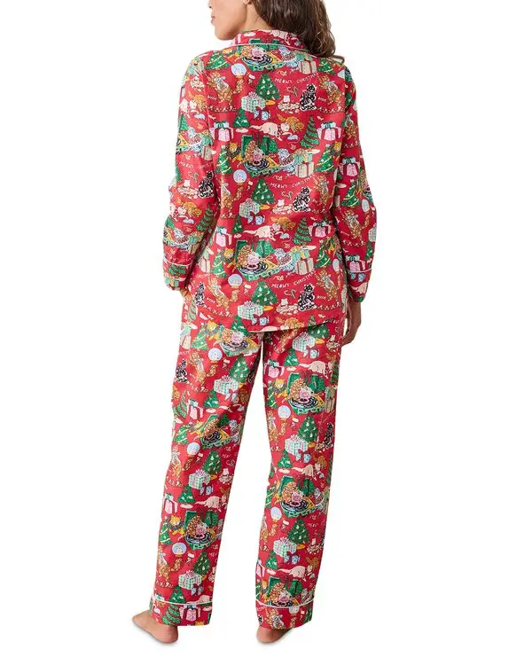 PRINTFRESH Print Fresh Meowy Christmas Long Pajama Set